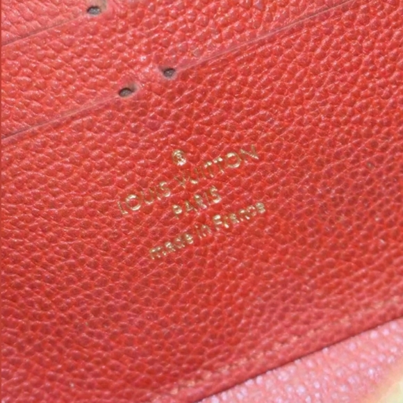 Louis Vuitton | Bags | Authentic Louis Vuitton Red Leather Wallet ...